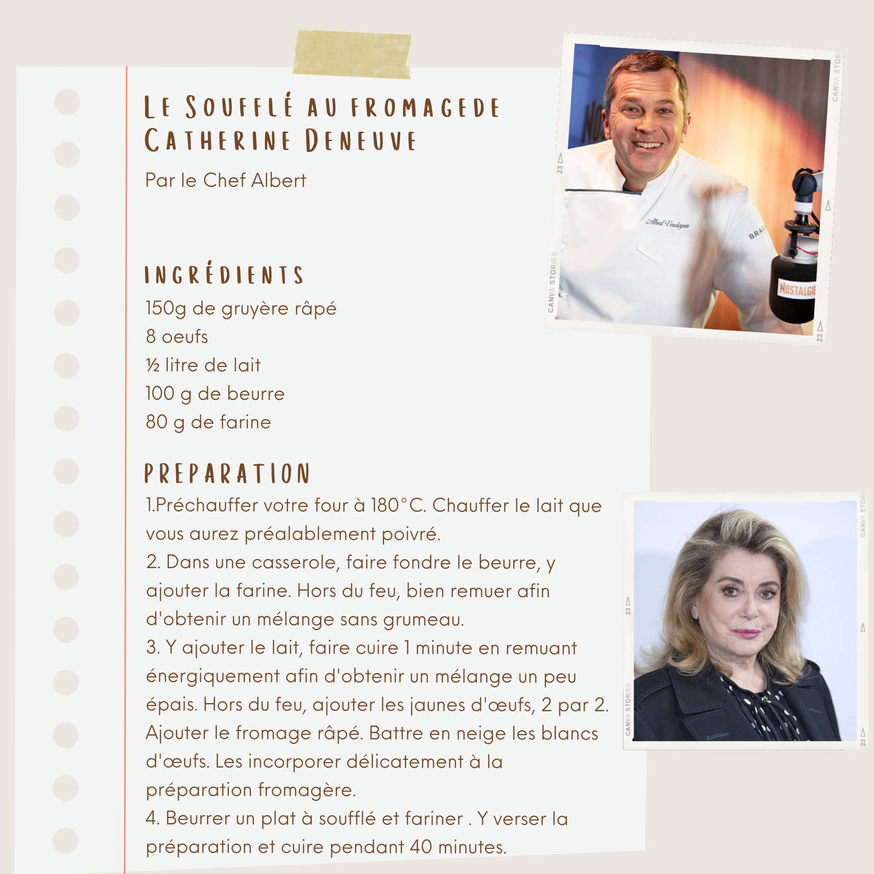 Découvrez les recettes du Chef Albert, la cuisine célébrités