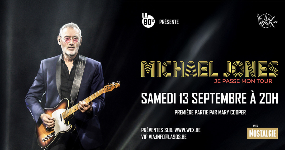Michael Jones en concert à Wavre et au WEX en septembre 2025